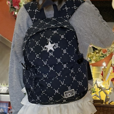 Converse匡威儿童款满印老花 书包双肩包 藏青蓝CAN-BK-5571