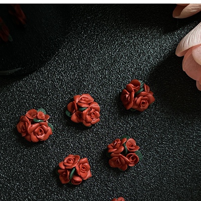 番柒手作原创设计复古玫瑰耳钉