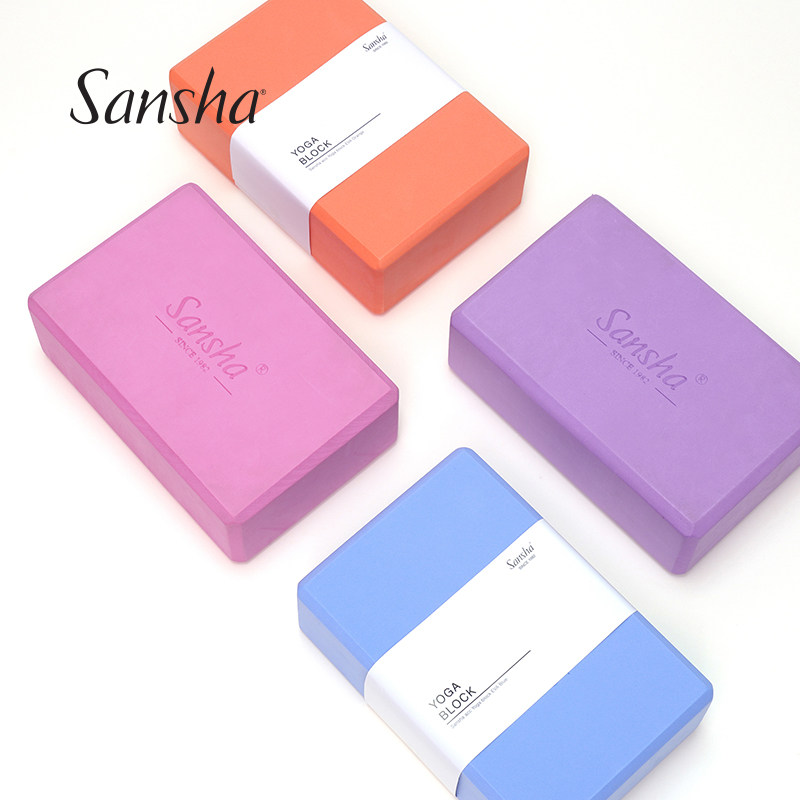 Sansha瑜伽砖套装多色专业瑜伽辅助用品抗压高密度便携健身砖