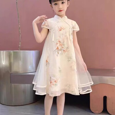 女童夏季中国风旗袍裙新款小女孩