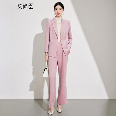 艾尚臣时髦丝绒西装套装外套正装