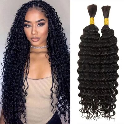 Synthetic Deep Wave Bulk hair For Braiding 160g No Weft Deep