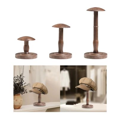Wig Head Display Wood Domed Rustic Hat Holder Vintage Counte