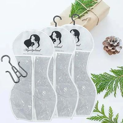 3pcs Premium Wig Storage Bags with Sturdy Metal Hangers - Bl