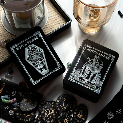 女巫如尼符文套装木质木刻altar13符文工具 runes卢恩符号