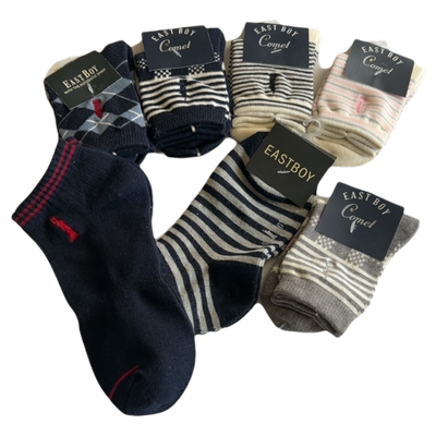 出口日本原单east boy学院风JK搭配棉质短袜船袜断码处理