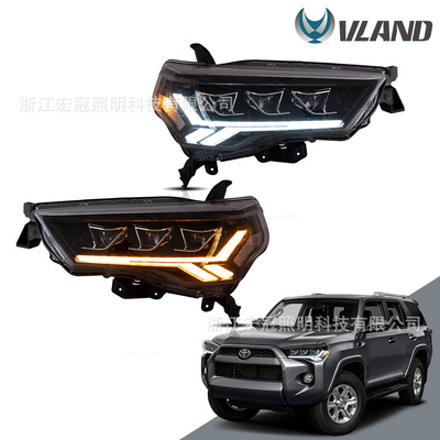 适用于2014-2021丰田4Runner大灯总成丰田超霸LED透镜大灯总成