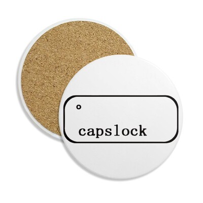 键盘符号capslock大写锁圆形陶瓷杯垫水杯隔热垫2片装礼品礼物