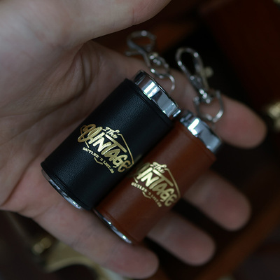 小型精致便携烟灰缸美式复古手工意大利牛皮定制户外迷你灭烟器
