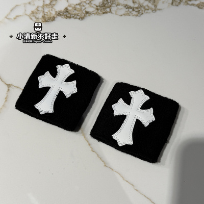 【现】日本专柜Chrome hearts克罗心 羊皮十字架运动护腕训练腕带