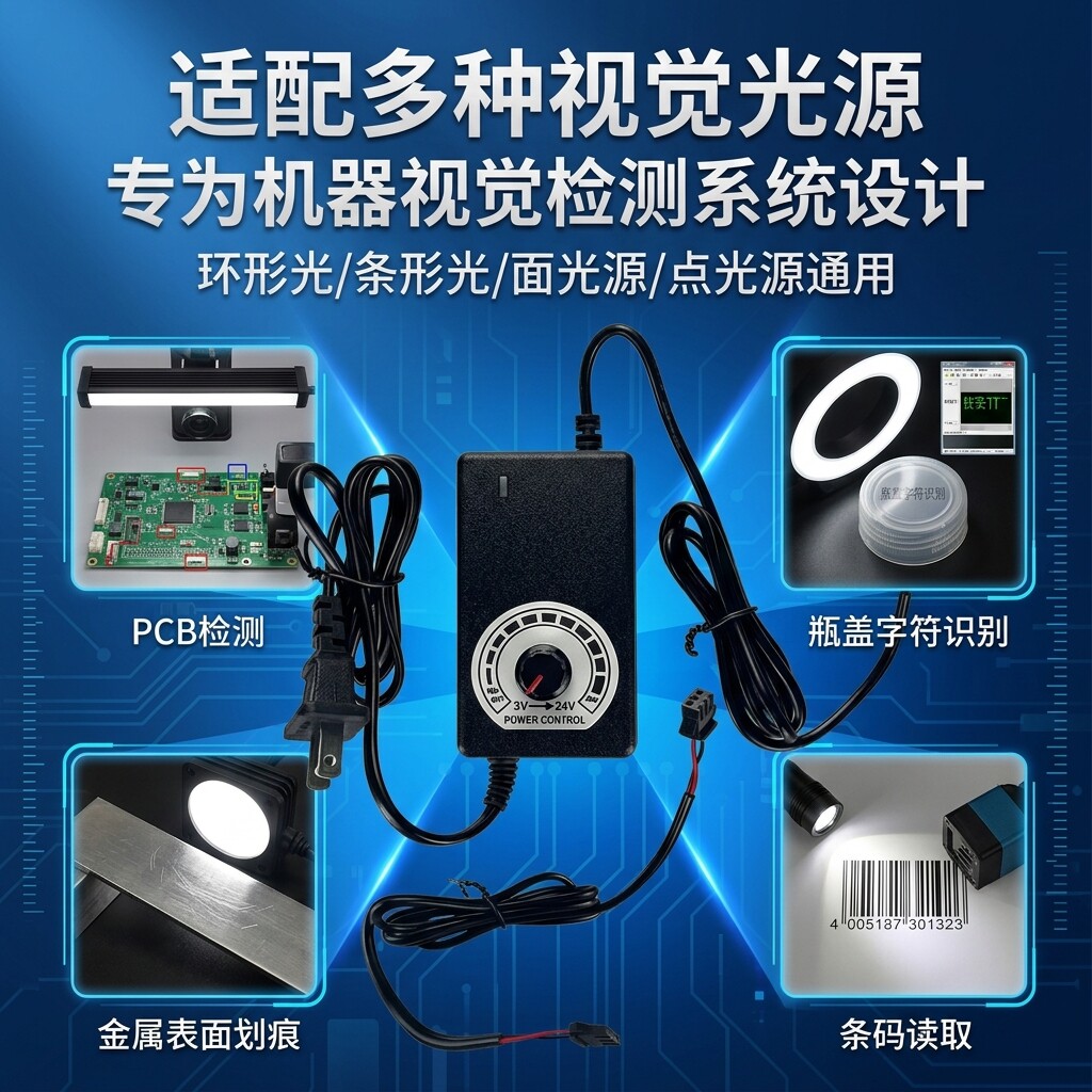 工业视觉电源简易控制器24V调光RS232通讯工业级视觉控制器