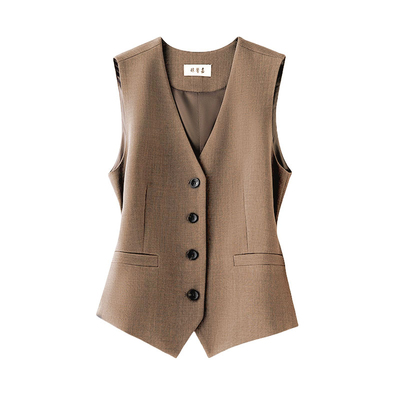 欧货高端西装马甲单排扣无袖坎肩小众时尚叠穿背心女马夹职业女装