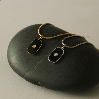 黑玛瑙项链女小众设计感高级轻奢