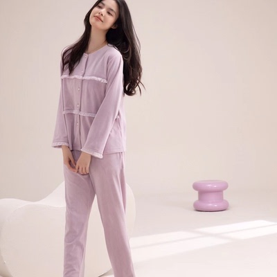 小香风家居服睡衣圆领