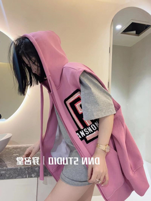 秋季卫衣马甲刺绣欧货宽松大版