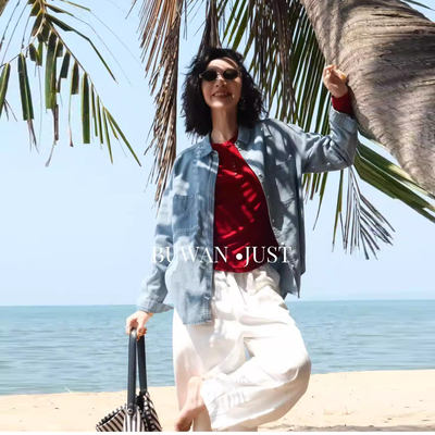 不晚BUWANJUST 高品定制宽松休闲舒适牛仔衬衫 B1223