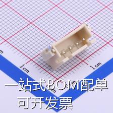 HX25003-4AWB 线对板/线对线连接器 XH 2.5mm 1x4P 卧贴 母座 原