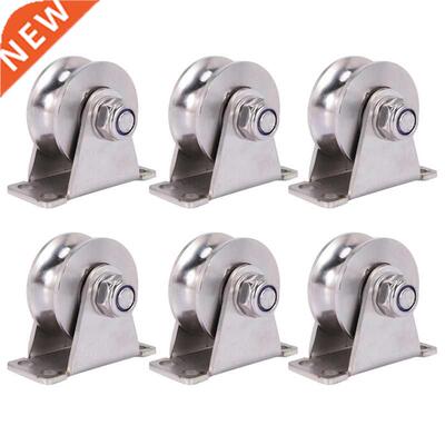 6Pack U-Type Stainless Steel Pulley Block Mute Bearings Groo