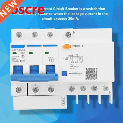 DZ47LE-63 3P+N C63 RCCB Residual Current Circuit Breaker 230