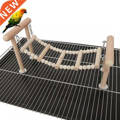 Wooden Parrot Perches Stand Toys Swing Climbing Ladder Toy P