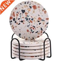 Coaers For Drinks,Absorbent Marble-yle Ceramic Coaers