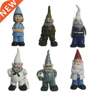 Creative Funny Gnome Statues Resin Ornament Doctor Nurse Sol