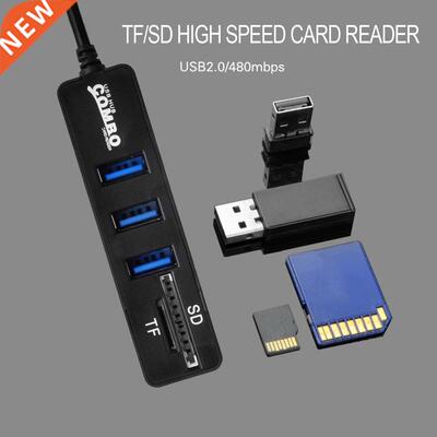 USB Hub Combo  Ports High Speed USB 2.0 Hub Splitter Multi