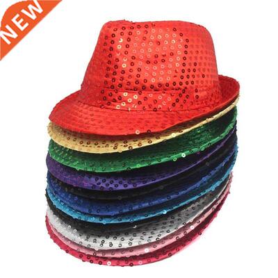 WZCX Fashion New Sequins Solid Color Jazz Hat Parent-Child S