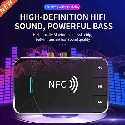 Bluetooth 5.0 Transmitter Receiver Wireless 3.5mm AUX NFC To