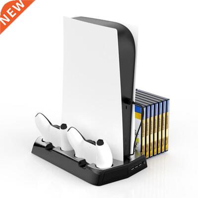 For PS5 Cooling Fan Vertical Stand Holder Dual Controller Ch