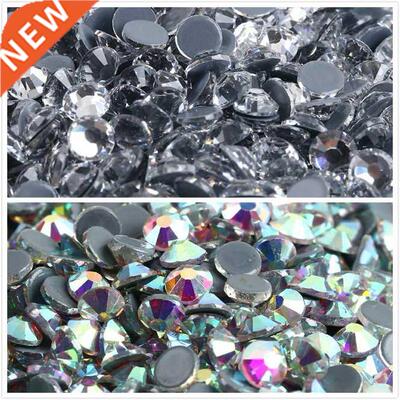 Glss Crystl B/Cler Hotfix Rhinestone Flt Bck Iron On S