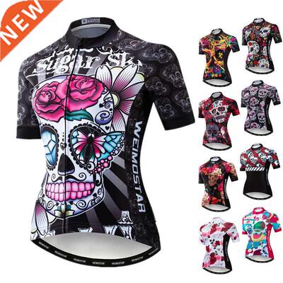 Weimostar 2021 Women's Summer Skull Cycling Jersey R