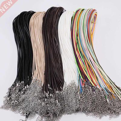 10 Pcs/lot Dia 1.5/2mm Real Leather Cord Necklace With Clasp
