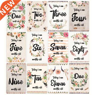 12 Sheet Baby Milestone Cards Newborn Monthly Memorial Grow