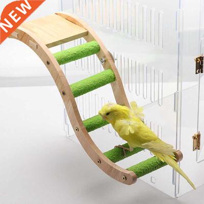 Pet Parrots Wooden Ladder Climbing Bridge Bird Perch Stand