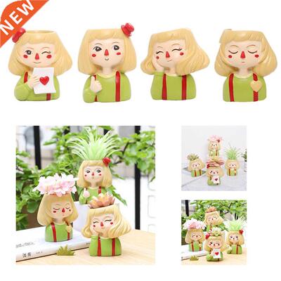 Head Sculpture Succulent Cactus Flowerpot Plant Pots Home