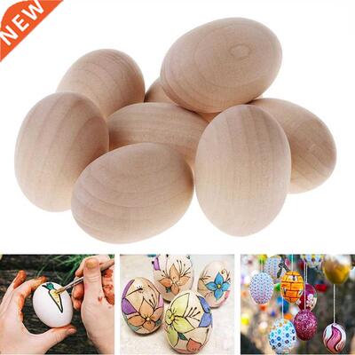 Easter Wooden Egg 2.4in Unpainted Wood Eggs Fake Eggs For
