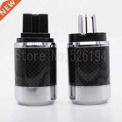 One Pair Carbon Fiber Rhodium Plated AU Version Power Connec