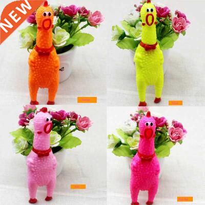 17cm Screaming Chicken Dog Toys Interactive Rubber Chew