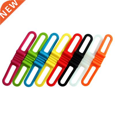 4PCS /PA Slcone Strap Bke Front Lght Holder Bcycle Hand