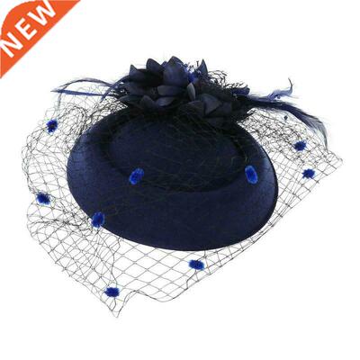 Hat Har Accessores Retro Short Har Feather Flower Vel Ch