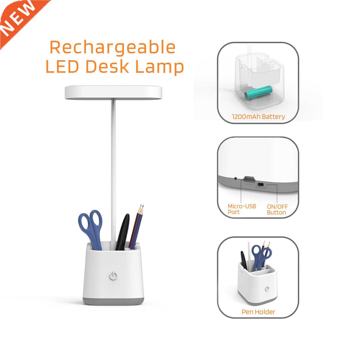 LED Desk Lamp Small Battery Operated Table Lamp Home Office