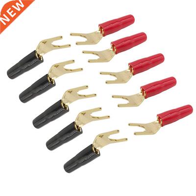 5Par U Y Type Audo Speaker Banana Plug Cable Wre Connecto