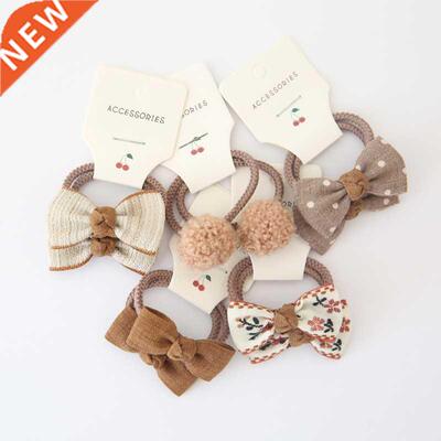 10Pcs/Lot Sweet Hair Band Girls Hair Ties Bows Elastic Rubbe