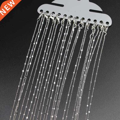 12Pcs/Pack 40/45/50/60cm Rhodium Gold Lobster Clasp Chain fo