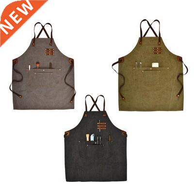Denim Work Apron Multifunction Tool Aprons with 5 Pockets fo