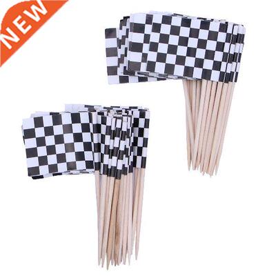 Flag Flags Toothpick Cupcake Toppers Sticks Food Checkered
