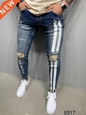 3 Styles Men Sretchy Skinny Biker Slim Fit Denim Scratched z