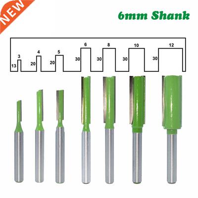 7pcs/set Shank Single Double Flute Straight Bit Milling