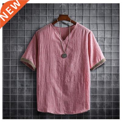 M-5XL Plus Size Summer Men's Shirts Plain Cor Korean Fashi